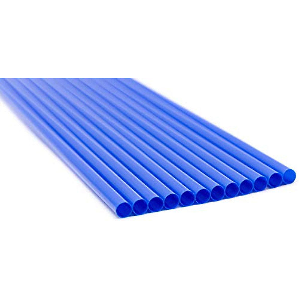 Made in USA Pack of 250 Unwrapped BPA-Free Plastic Slim Drinking Straws (Blue - 10" X 0.21")