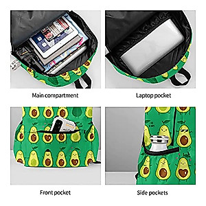 FeHuew 17 Inch Backpack Cartoon Funny Avocado Laptop Backpack School Bookbag Shoulder Bag Casual Daypack