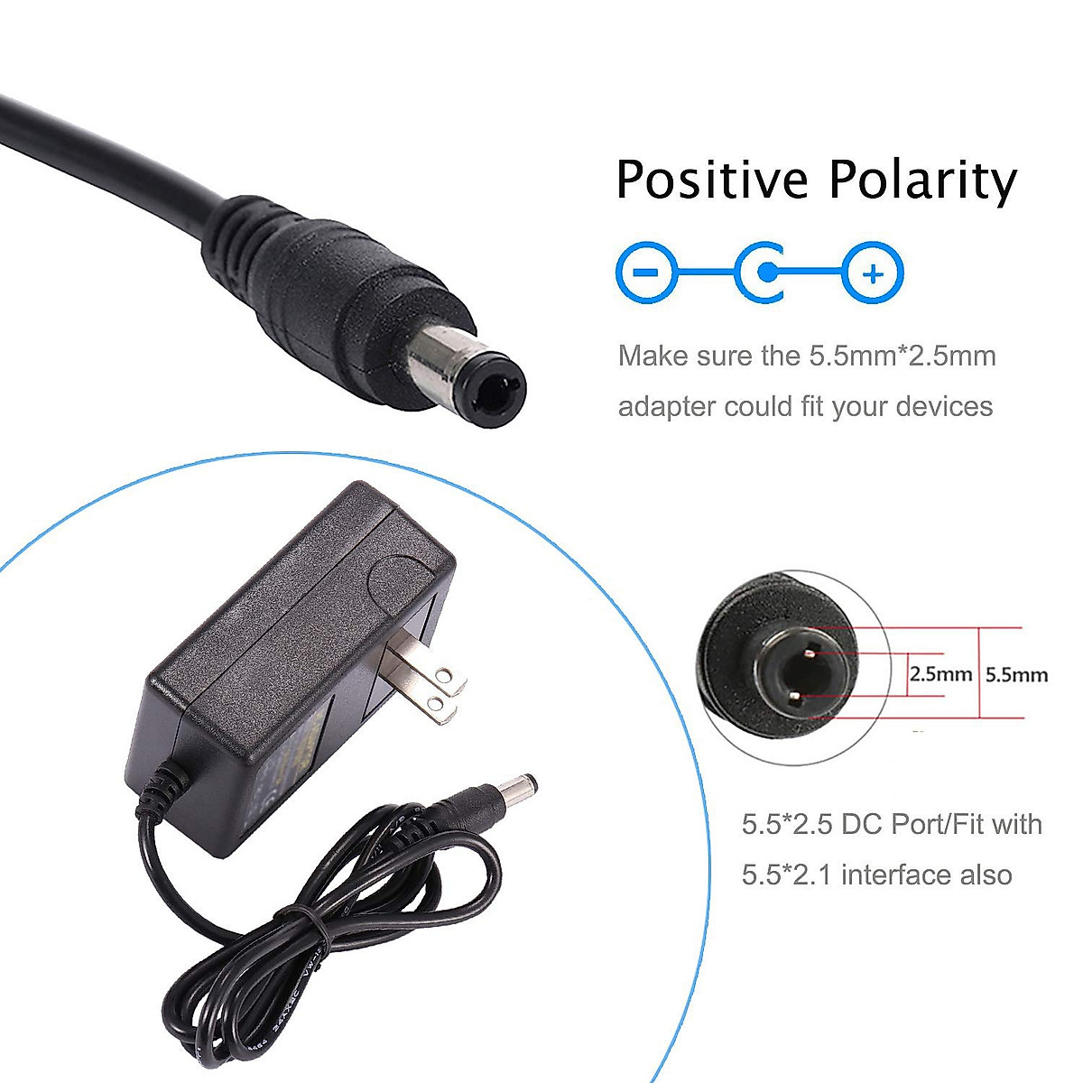 6V 3A Power Supply, COOLM AC 100-240V to DC 6 Volt 3amp 3000mA Power Adapter Transformer 18 Watt Max Chrager 18W Compatible with Proform Cardio Crosstrainers Razor Model 6V 2.5A