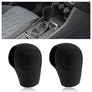 OFBAND 2PCS Silicone Car Gear Shift Cover,Anti-Slip Shift Knob Cover Effectively Protects Stick Shift Knob,Universal car Interior Accessories Gear Shifter Knobs Decoration (Black)