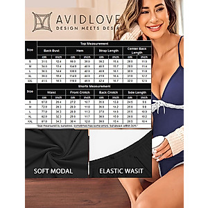 Avidlove Pajama Set Summer Short Sleepwear Sexy Modal PJ Cami Shorts Set Nightwear Set (Blue,XL)