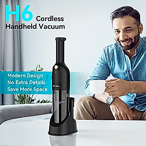 Handheld Vacuum Cordless, Rechargeable Car Vacuum Cleaner with 30 Mins Runtime, Mini Hand Vacuum with 10000 Pa Powerful Suction, Portable Hand Held Vacuum for Car Pet Hair Hardwood Floor Home, UMLo H6