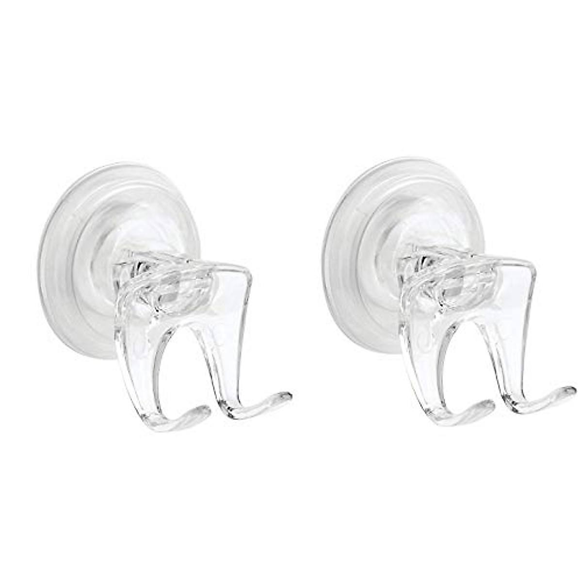 InterDesign Power Lock Suction Plastic Razor Holder, Clear - Pack of 2