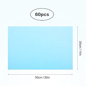 SAVITA 50 x 35cm Tissue Paper Sheets, Solid Color Tissue Wrapping Paper Bulk Packaging Paper Sheets for Easter, Weddings, Birthdays, DIY Crafts (60 Sheets, Light Blue)