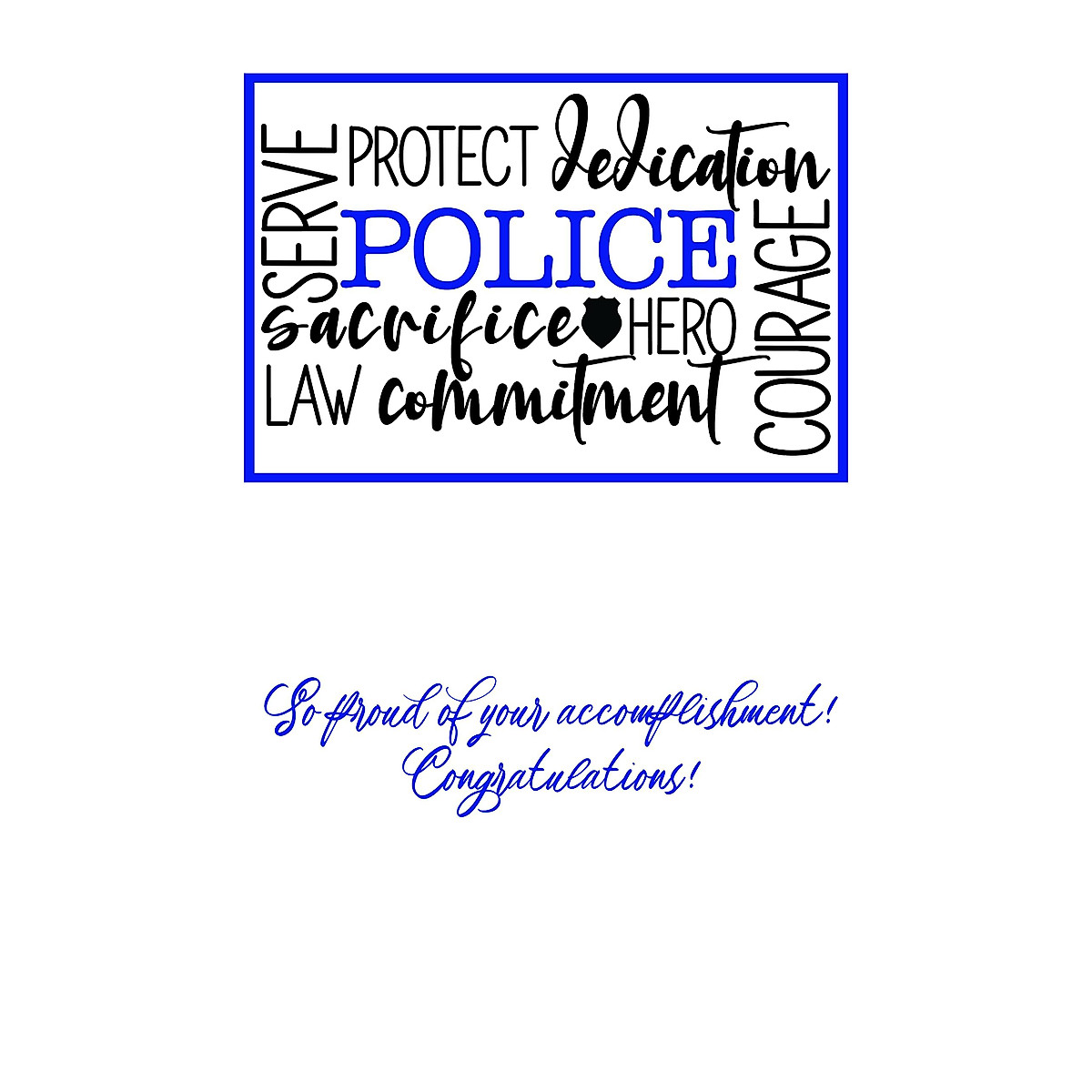 Red Door Inspirations Graduation Cards - Fire Academy Graduation, Police Academy Graduation, Law School Graduation, Single Card & Envelope (Police Academy Graduation)