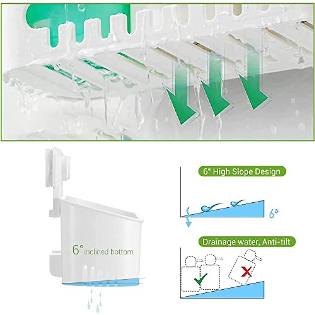 LUXEAR Suction Cup Shower Caddy - No Drilling Removable Shower Shelf - Powerful Suction Shower Organizer Max Hold 22lbs Suction Bathroom Caddy, Waterproof Suction Storage Basket for Bathroom & Kitchen