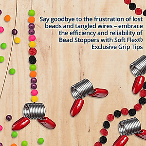 Soft Flex Bead Stoppers, Red, 4/Pkg