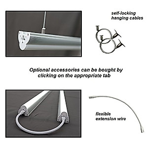 UMR Brightest LED Shop Light 4FT 22W Linkable to Every Length, Ultra Efficient 6500K Daylight Integrated Fixture for Garage, Ceiling, Kitchen, & Under Cabinet, Plug & Play Installation