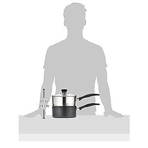 T-fal B1399663 Specialty Stainless Steel Double Boiler with Phenolic Handle Cookware, 3-Quart, Silver