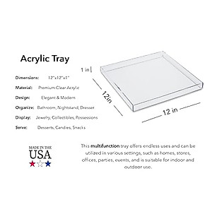 Mirart Clear Acrylic Tray (12 x 12)