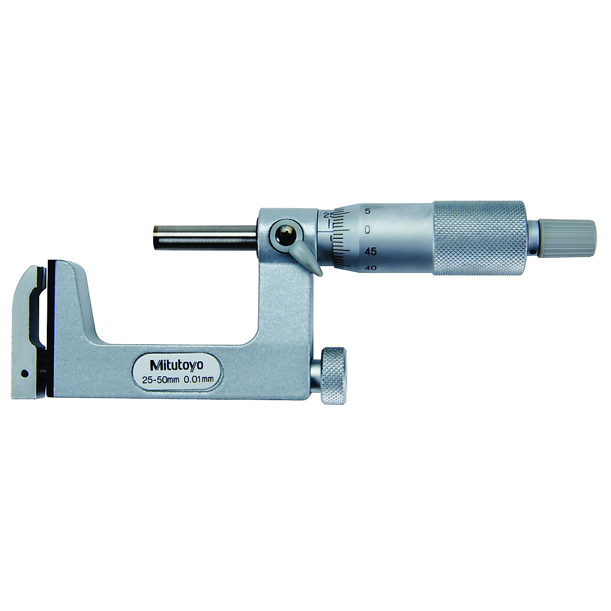Mitutoyo 117-101 Uni-Mike, Ratchet Stop, 0-25mm Range, 0.01mm Graduation, +/-0.004mm Accuracy