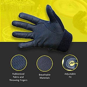 Friction Gloves - Disc Golf Gloves - Rubberized Palm and Fingers for Amazing Grip on All Your Throws - Perfect for Driving & Putting - Play Your Best in Any Weather - (Adult XL)