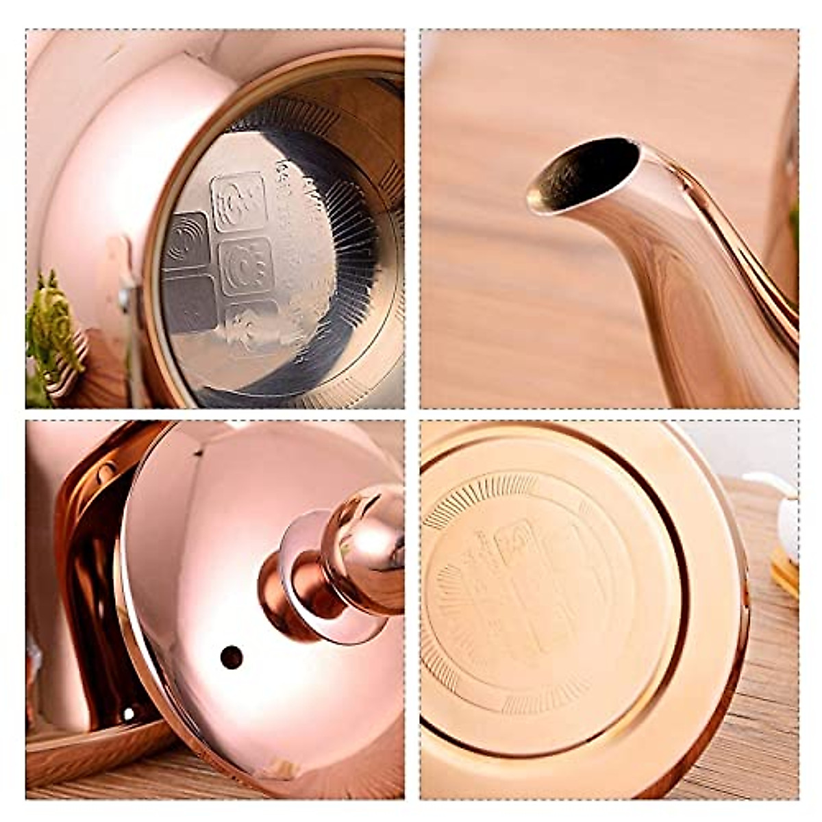 Rose Gold Whistle Tea Kettle for Stove Top Stainless Steel Kettle, Tea Kettle with Heat-Resistant Handle, (Size : 5L)
