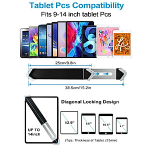 woleyi Anti-Theft Tablet Wall Holder Stand for 9"-14" Tablet, Security Heavy Duty Articulating in-Wall Tablets Mount with Lock and Key, Compatible with iPad Pro 13/Air, Surface Pro/Go, Galaxy Tabs