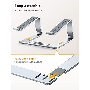 VICSEED 𝗨𝗽𝗴𝗿𝗮𝗱𝗲 [Large Laptops Friendly] Laptop Stand, Ergonomic Notebook Stand, Aluminum Adjustable Laptop Stand for Desk for MacBook Air/Pro, Acer, Dell, HP, Lenovo All 10-18 inch Laptops