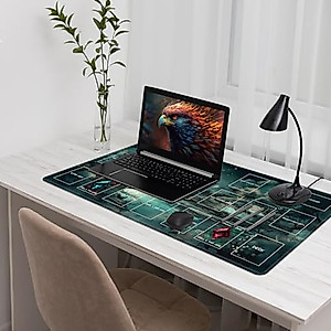 Playmat for OCG, Game Play Mat for TCG CCG 24 x 14 inch with Non-Slip Rubber Base and Stitched for Board Games and Table Magic, Moon and River at Night