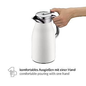 ALFI Thermos Flask, Stainless Steel Plastic Glass, Coconut White, 1 Litre