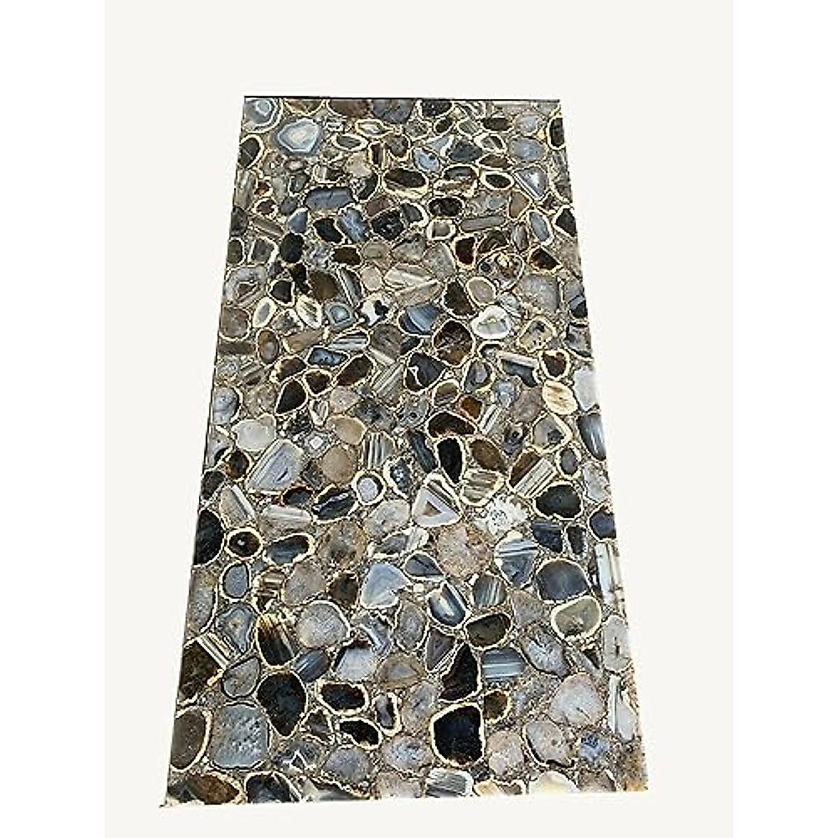 36 x 60 Inches Royal Look Kitchen Slab with Epoxy Art Marble Rectangle Shape Dining Table from Indian Heritage Art and Crafts