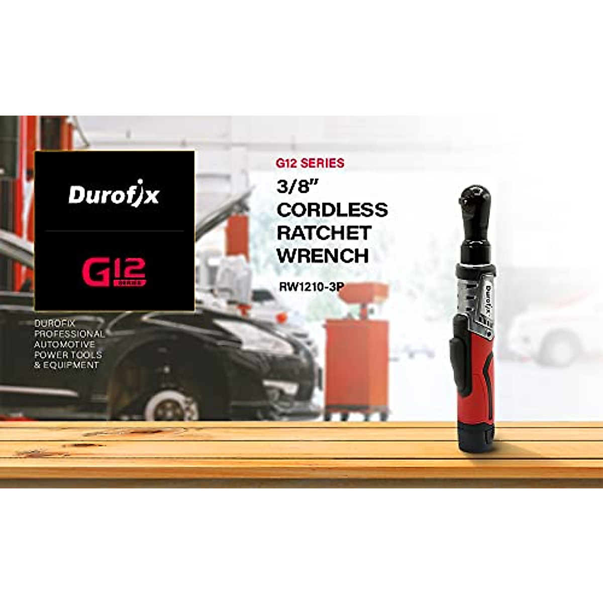 Durofix RW1210-3P G12 Series 12V Li-ion Cordless 3/8” 65 ft-lbs. Torque Brushless Ratchet Wrench Tool Kit with Canvas Bag