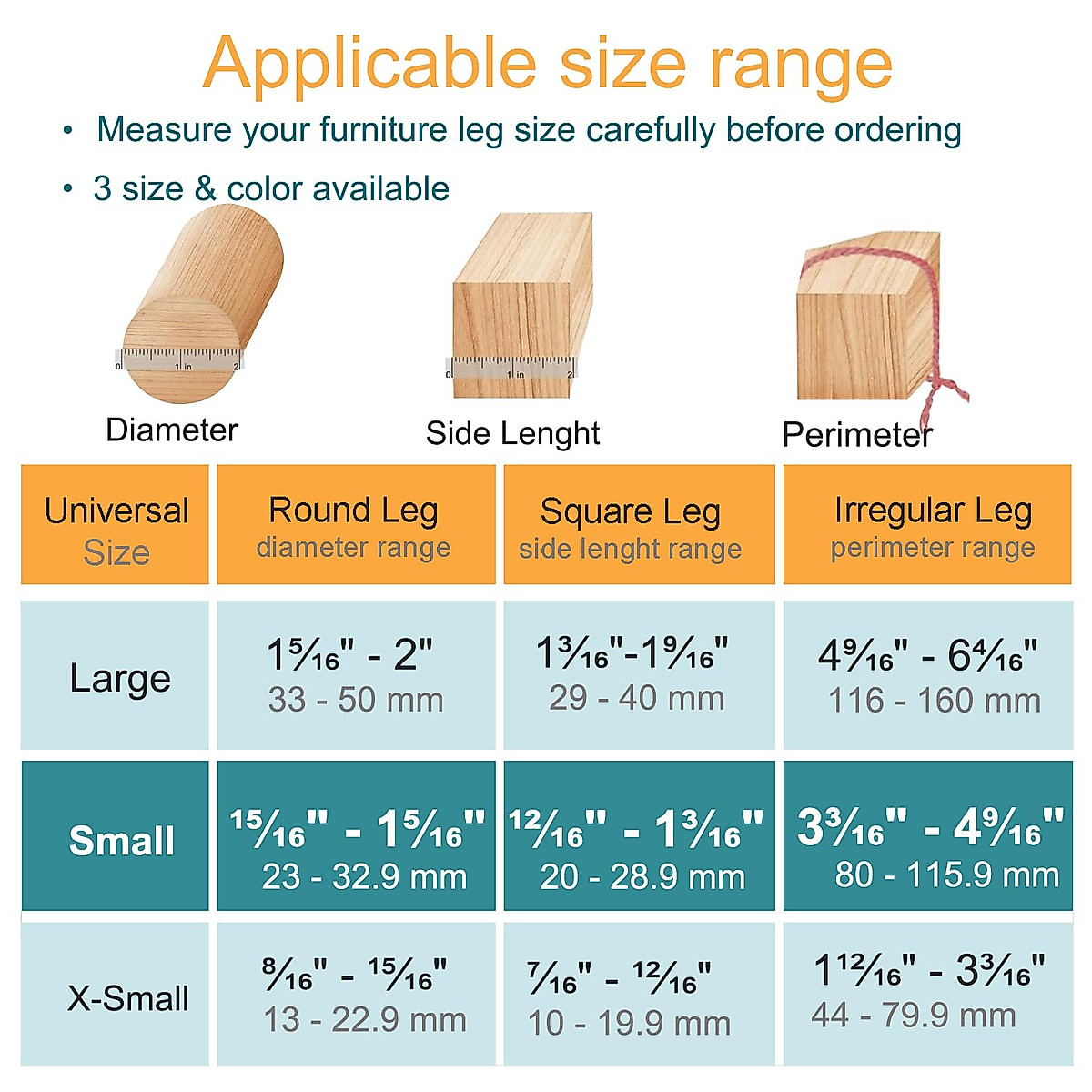 32pcs Chair Leg Floor Protectors,Bar stools Leg Protectors Caps,Dining Room Table Chair Leg Protectors for Hardwood Floors, Chair Leg Covers Silicone Felt Furniture Pads (Small fit: 0.9'' - 1.29'')