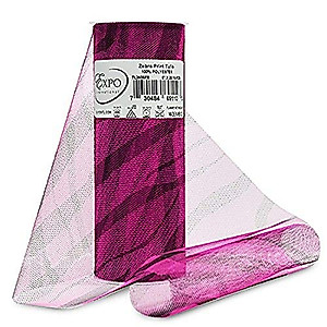 Expo International Premium Zebra Print Tulle Spool of 6" X 10 Yards | Fuchsia