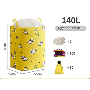 GOLDxsar Non-woven Large-Capacity Beam Drawstring Foldable Cleaning Thickened Quilt Clothing Toy Shoes Dry Cleaning Car Trunk Finishing Collection Storage Bag (Light-Blue)