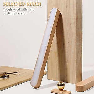 LANDGOO Vanity Lights, Wooden 360° Magnetic Rotatable, USB Rechargeable, Battery Operated, Dimmable LED Lighting Bar for Makeup Mirror, Bedroom, Bathroom, Household (Brown, 1PC)