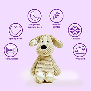 warmies Microwavable & Weighted Stuffed Animals, Puppy - Heated Stuffed Animal Plushie for Warmth & Comfort - Cute Soft Plush Toys for Adults & Children (Boys, Girls, Babies & Toddlers)