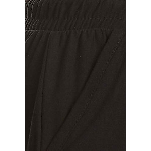 Leggings Depot Womens Relaxed fit Jogger Pants - Track Cuff Sweatpants with Pockets, Black, X-Large