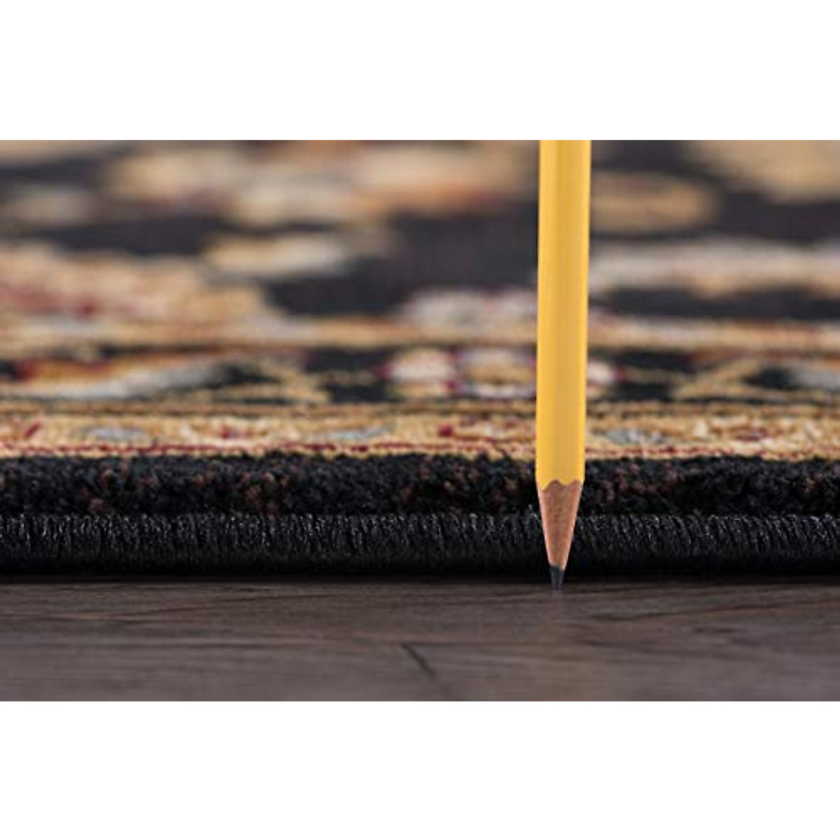 Charlotte Traditional Oriental Black Scatter Mat Rug, 2' x 3'