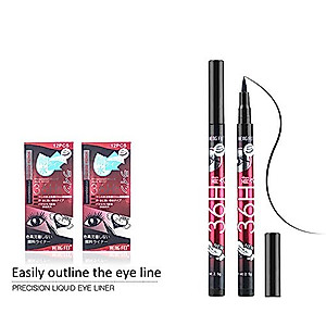 2pcs 36H Black Eyeliner Pencil Long Lasting Waterproof Liquid Eyeliner Pen Natural Eye Liner Makeup