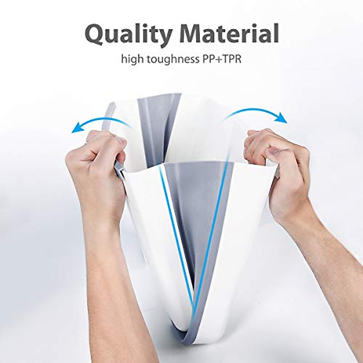 AYADA Kitchen Folding Trash Can, Widened Hanging Collapsible Garbage Can Door Mount Over Cabinet Door Drawer Counter Foldable Plastic Hook Waste Bin Basket with Garbage Bag RV 2.9 Gal