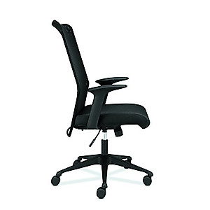 Basyx by Hon VL573 Mesh High-Back Work Chair, Black Fabric, Black