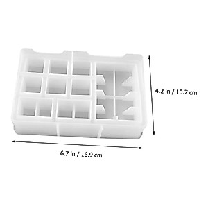 COHEALI Storage Box Mold Makeup Organizer Box Tray Mold Resin Tray Mold Handicraft DIY Silicone Box Epoxy Silicone Handicraft Mold Silicone DIY Molds Sturdy DIY Mold Silica Gel White