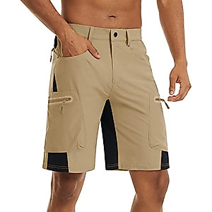 TACVASEN Men's Quick Dry Shorts Casual Khaki Shorts Men Cargo Mens Hiking Shorts Size 38 Mens Cargo Shorts Relaxed fit
