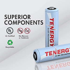 Tenergy 24 Pack 1.2V AA and AA and AAA NiMH Batteries, 12xAA and 12xAAA Batteries Ideal for Everyday Household Electronics