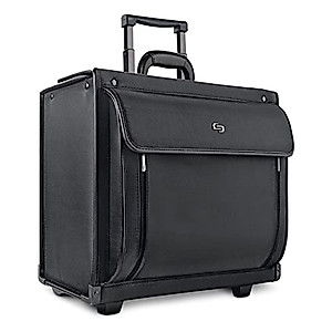 Solo Classic Collection 16 Inch Laptop Rolling Catalog Case, Black (PV78-4)
