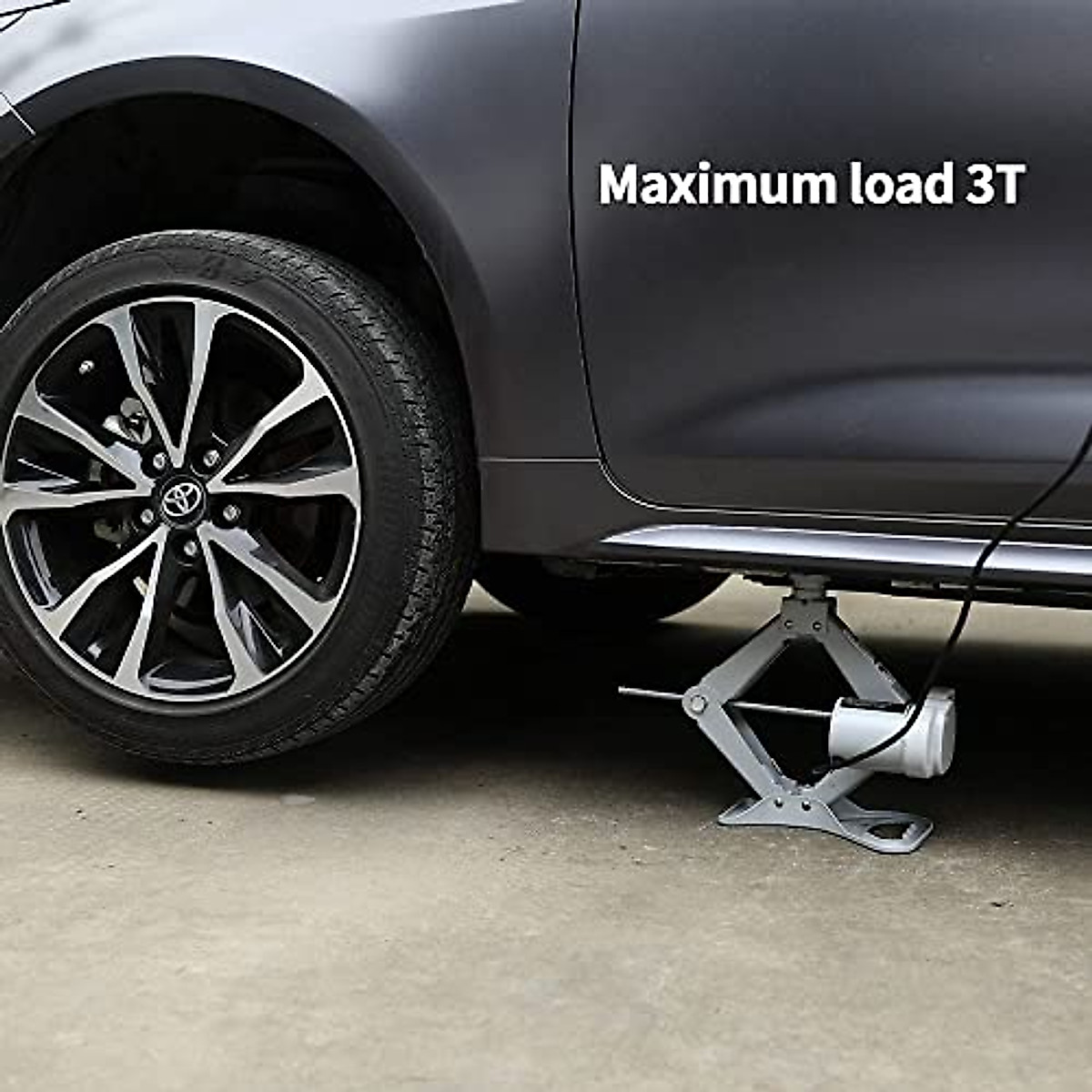 Simpleout Electric Car Jack Kit - 3 Ton Vehicle Floor Jack Cars and Truck Scissor Jack Lift Trailer Jack Stands Roadside Emergency Tire Repair Kit with Power Impact Wrench