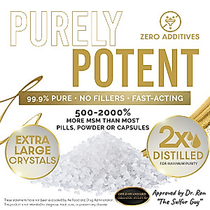 Gold Standard Organic Sulfur Crystals 6lb - 99.9% Pure MSM Crystals - MSM Powder Organic - 3rd Party Tested Sulphur