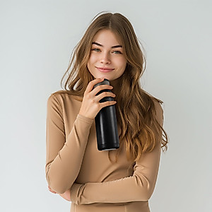 14 oz Travel Coffee Tumbler with Lid, Stainless Steel Double Walled and Vacuum Insulated Tumblers,Coffee Thermos Watter Bottle for Gift, Shake the Travel Coffe Mugto Get the Walls Cold/Hot(Black)