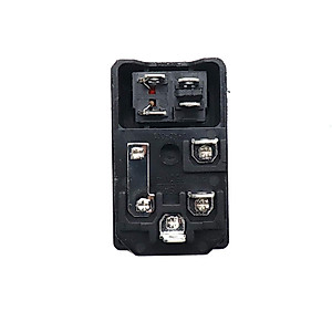 3 Pin IEC320 C14 Inlet Male Plug Power Socket Red Light Boat Rocker Switch with Fuse Holder Neon Lamp Supply Jack Connector AC 250V 10A, 2-Pack