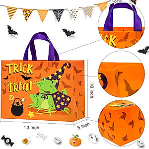 Loveinside Halloween Medium Recycled Gifts Bags with Handles, Reusable Halloween Party Gift Bag, Shopping Bag - 13" x 5" x 10", 12 Pcs