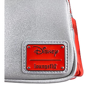 Loungefly Disney Minnie Mouse Red and Silver Womens Double Strap Shoulder Bag Purse