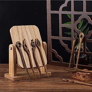 Chuangdi 8 Pieces Wooden Hair Sticks Japanese Hair Chopstick for Women Bun Maker, Chinese Chopstick Hairpin for Women Handmade Chignon Maker Accessories(Classic Pattern)