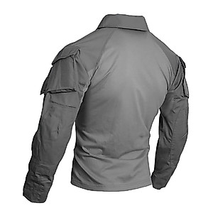 EMERSONGEAR Combat Airsoft Tactical Shirts for Men Long Sleeve Military (Wolf Gray, S)