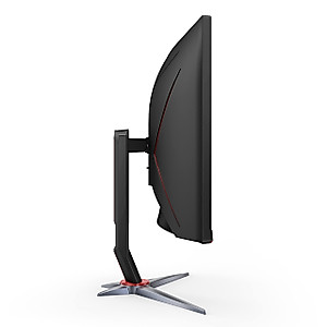 AOC CU34G2X 34" Curved Frameless Immersive Gaming Monitor, UltraWide QHD 3440x1440, VA Panel, 1ms 144Hz Adaptive-Sync, Height Adjustable, 3-Yr Zero Dead Pixels, Black/Red