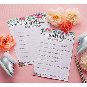 Juvale 50-Count Baby Shower Guest Activity Cards - Wishes for Baby - 5 x 7 Inches
