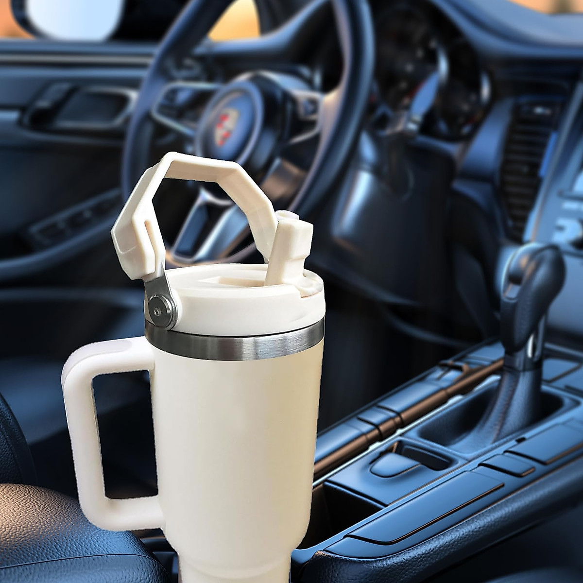 2Pcs 30oz Tumbler Straw Flip Lid Replacement Compatible with Stanley IceFlow, Spill Proof Splash Reusable Resistant Tumbler Lids Compatible with Stanley IceFlow Adventure Quencher