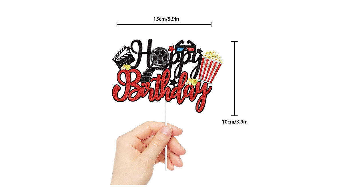 Celebrate with Movie Night Cake Topper - Glam Decor