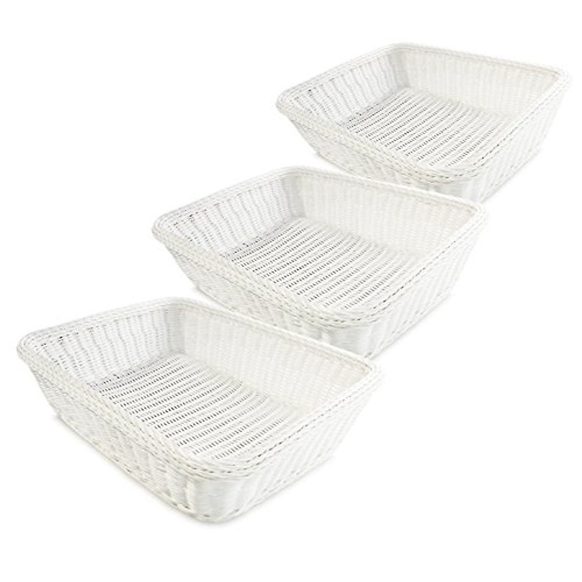 Colorbasket Rectangular Thick Trim Storage Basket, White